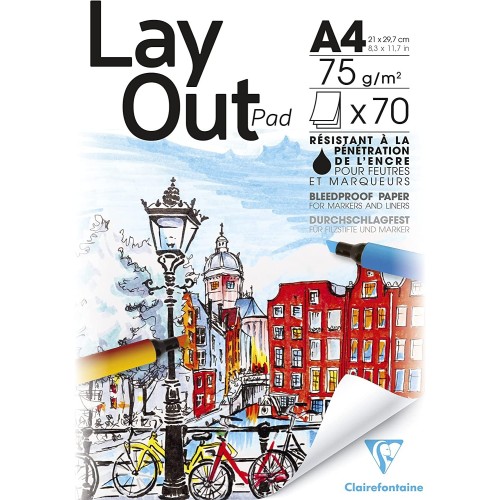 Bloc layout 70gr - 70 feuilles - Clairefontaine - Creastore