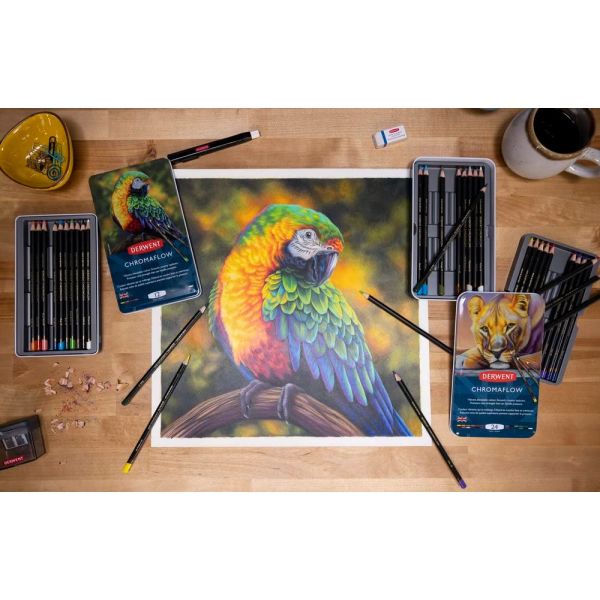 Boîte de 24 crayons Chromaflow - Derwent - Creastore Boîte de 24 crayons Chromaflow - Derwent - Creastore