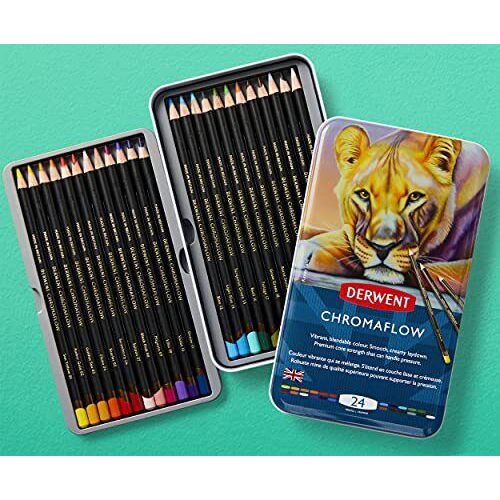 Boîte de 24 crayons Chromaflow - Derwent - Creastore Boîte de 24 crayons Chromaflow - Derwent - Creastore