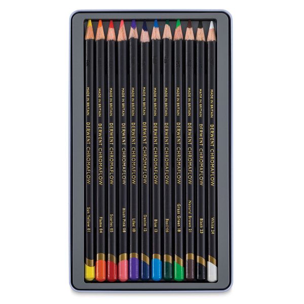 Boîte de 12 crayons Chromaflow - Derwent - Creastore Boîte de 12 crayons Chromaflow - Derwent - Creastore