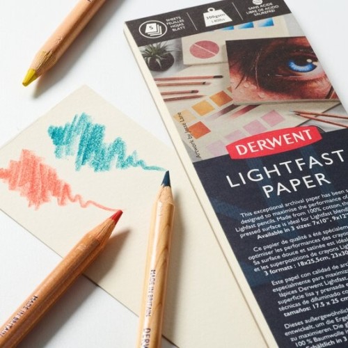 Boîte 100 crayons de couleur Lightfast + bloc de papier - Derwent ...