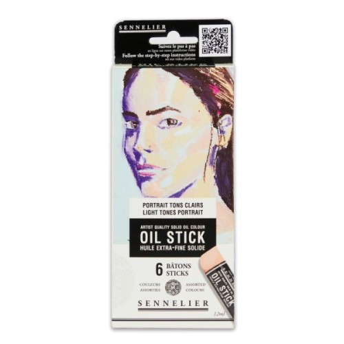 Etui 6 mini Oil stick - Portrait tons clairs - Sennelier - Creastore