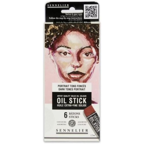 Etui 6 mini Oil stick - Portrait tons foncés - Sennelier - Creastore
